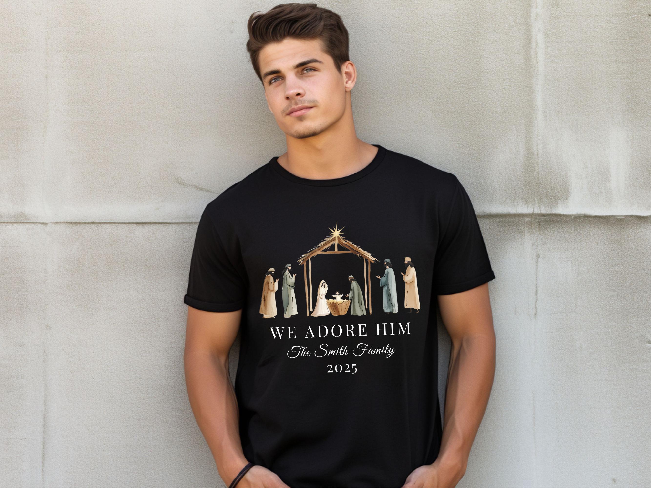 Personalized Family Christmas Shirts, Nativity Scene Jesus Tshirt ...