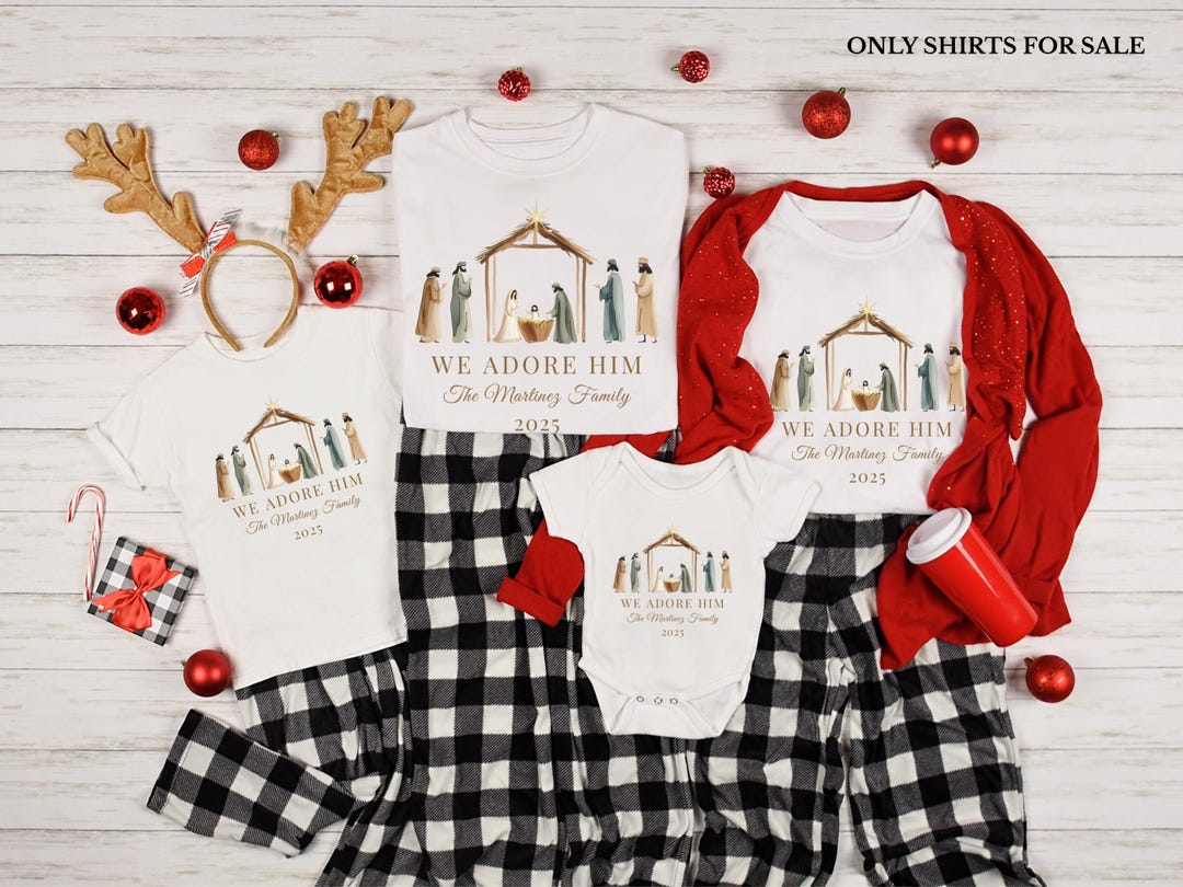 Personalized Family Christmas Shirts, Nativity Scene Jesus Tshirt ...