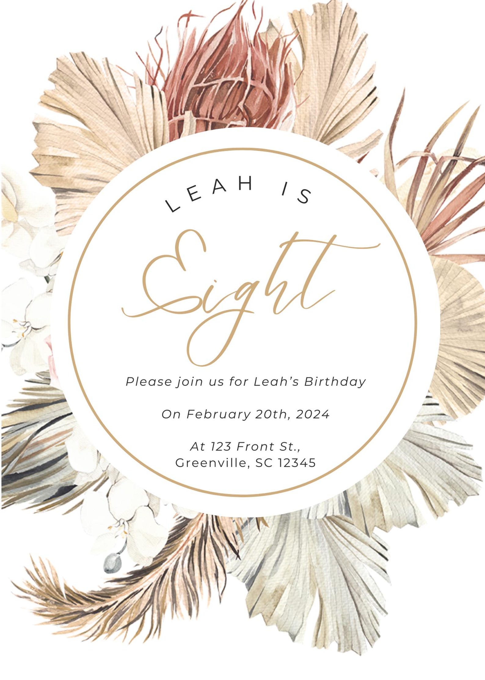 Little Girl's Boho Birthday Invitation - Etsy