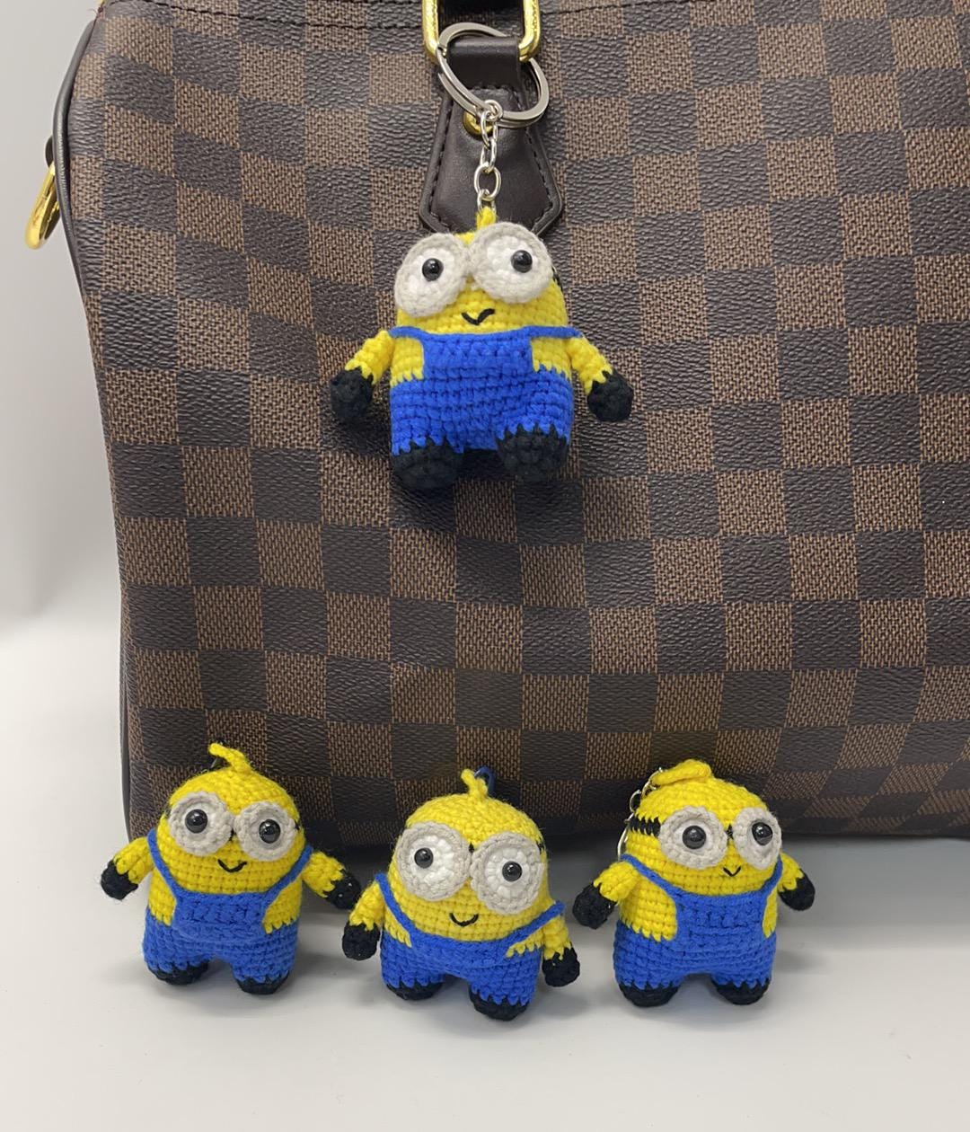 Crochet Minion Keychain: Handmade Plushie Toy Doll - Etsy