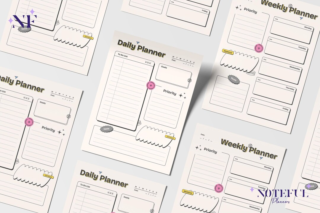 Printable 2025 Daily Weekly Planner Customizable Layouts Minimalist ...