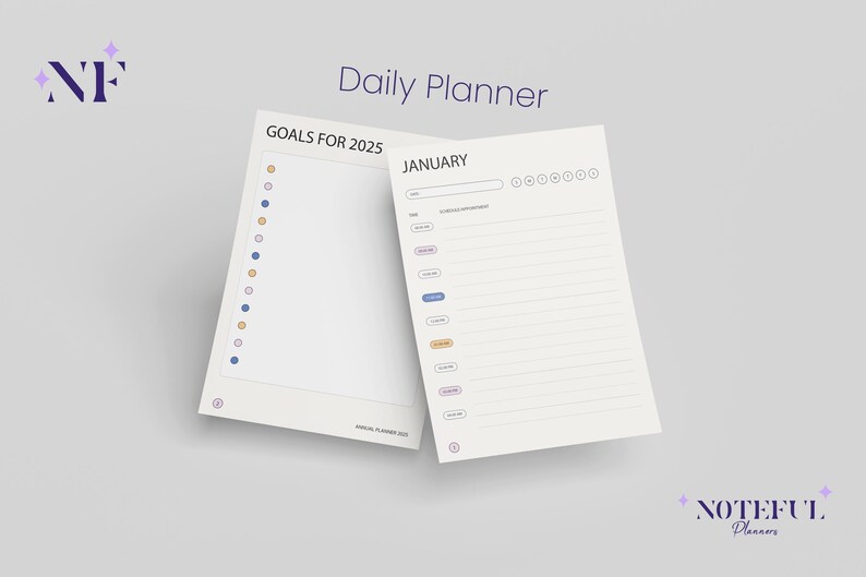 2025 Ultimate Planner Printable Bundle Aesthetic Digital Dated Daily Weekly Monthly Planner ...