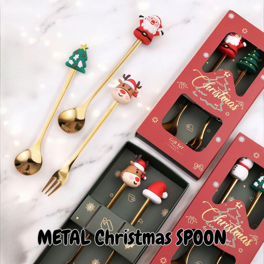 Christmas Themed 2-piece Stainless Steel Spoon Set Stylish and Durable ...