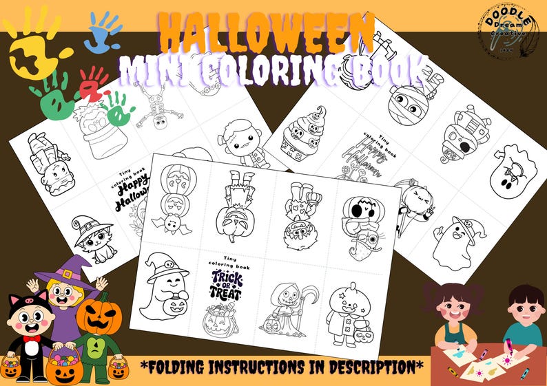Halloween Mini Coloring Book, Coloring Book for Kids Preschool ...