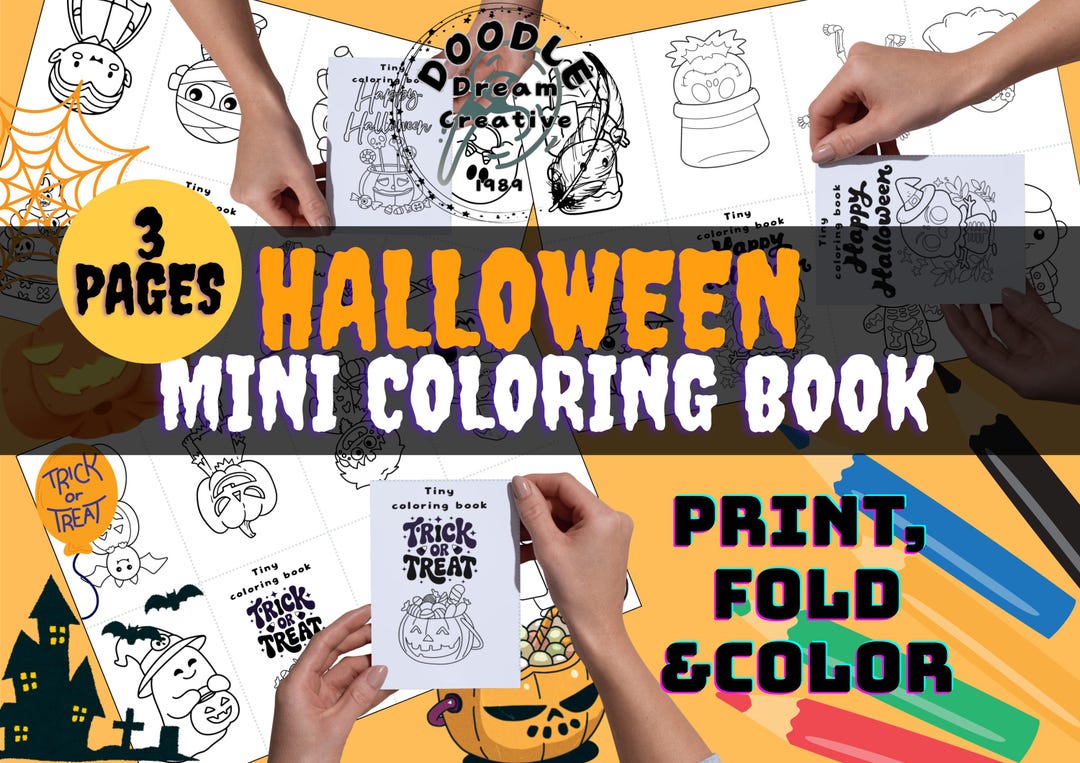 Halloween Mini Coloring Book, Coloring Book for Kids Preschool ...