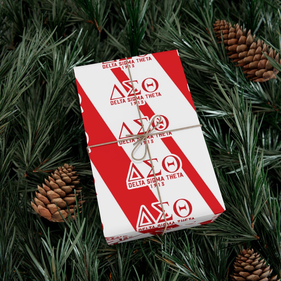 Delta Sigma Theta Sorority Christmas Gift Wrapping Paper Elegant ...