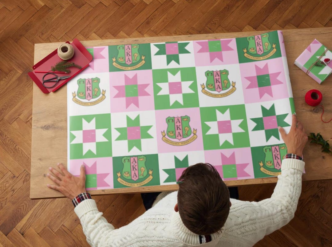 Alpha Kappa Alpha Sorority Christmas Gift Wrapping Paper Elegant ...