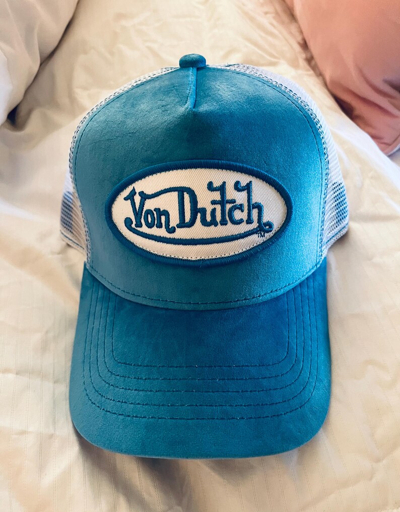Baby Blue Velvet Von Dutch Trucker Hat - Etsy