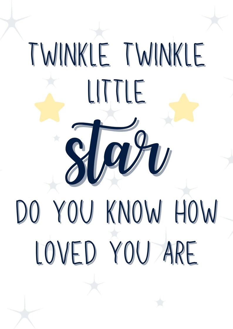 A4 Twinkle Twinkle Little Star Poster Navy - Etsy
