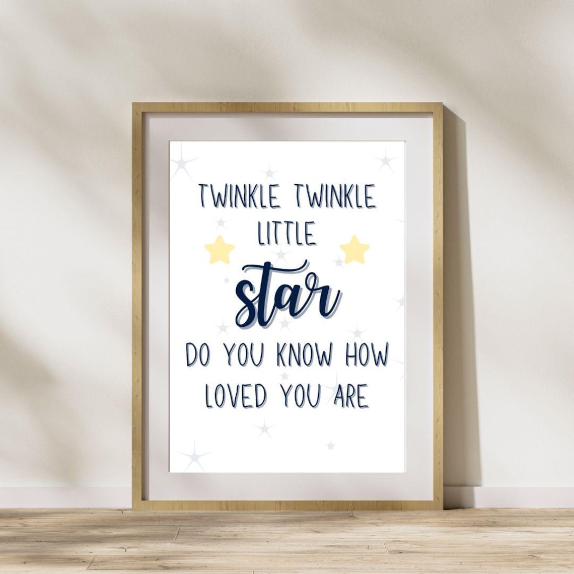 A4 Twinkle Twinkle Little Star Poster Navy - Etsy