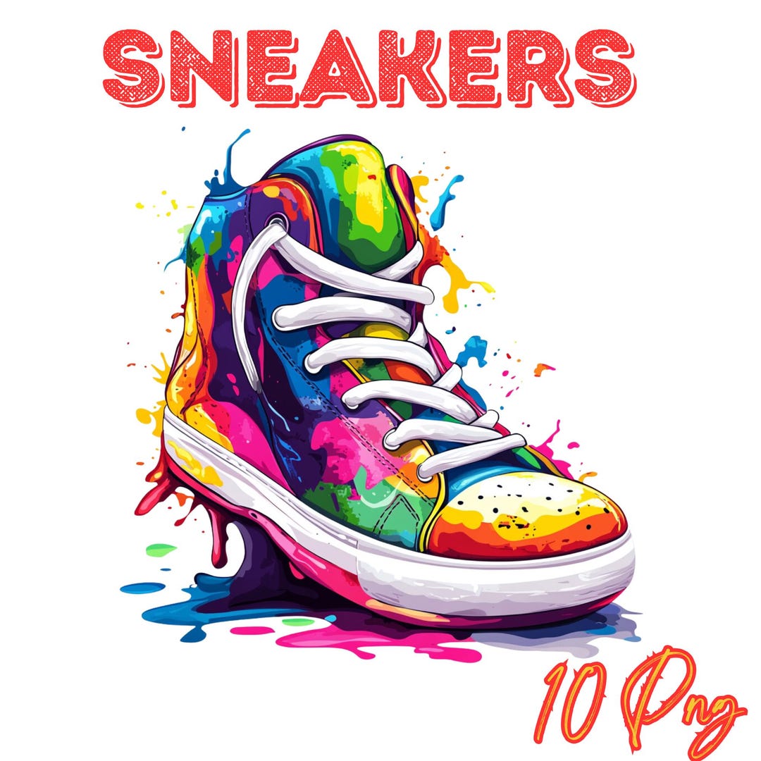 Colorful Sneakers Clipart Bundle - 10 Dripping Sneaker Designs ...