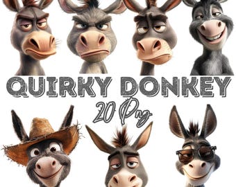Quirky and Grumpy Cow Clipart Set, 20 Cute & Funny Designs, Digital ...