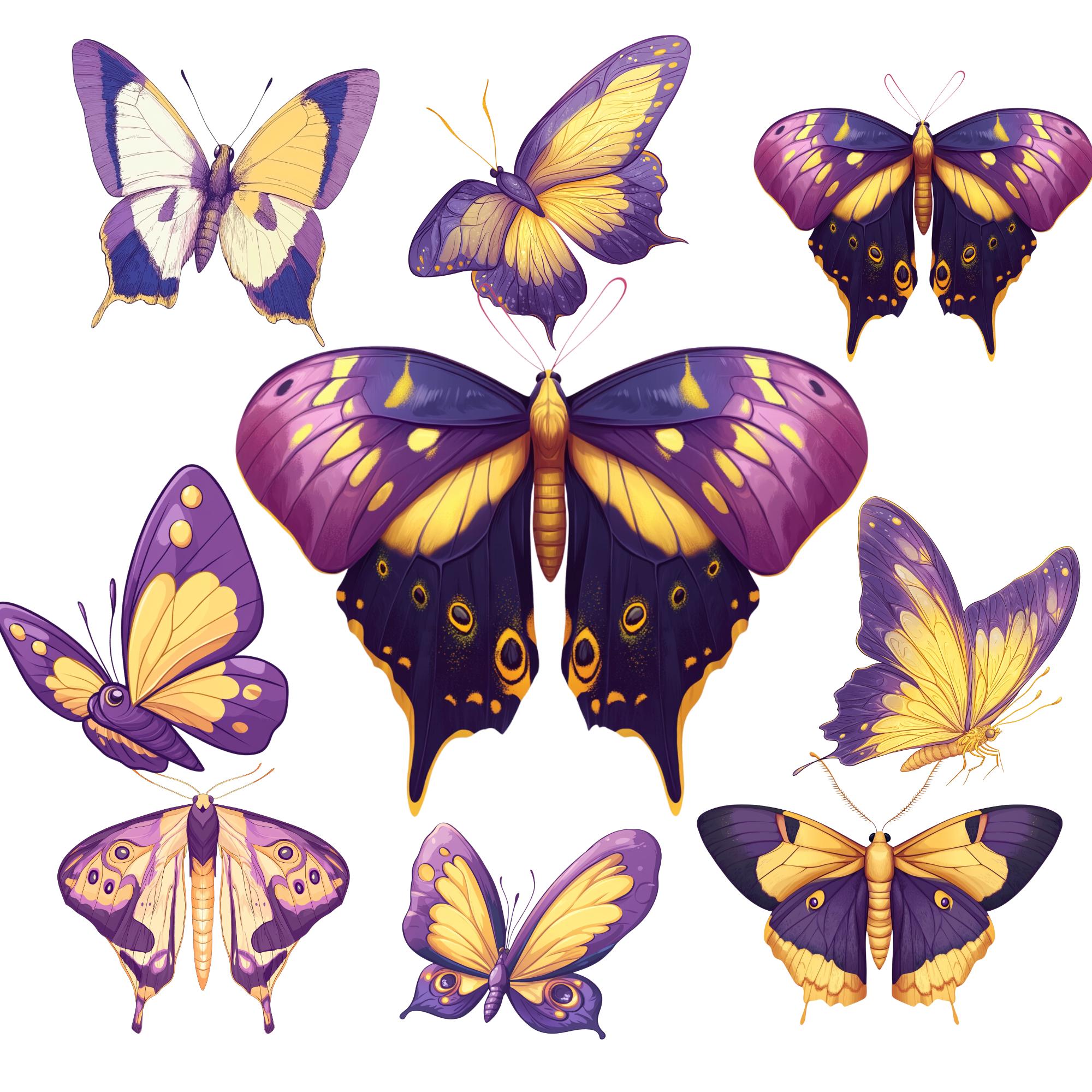 Butterfly Clipart Set of 26 PNG – Watercolor & Realistic Butterfly ...