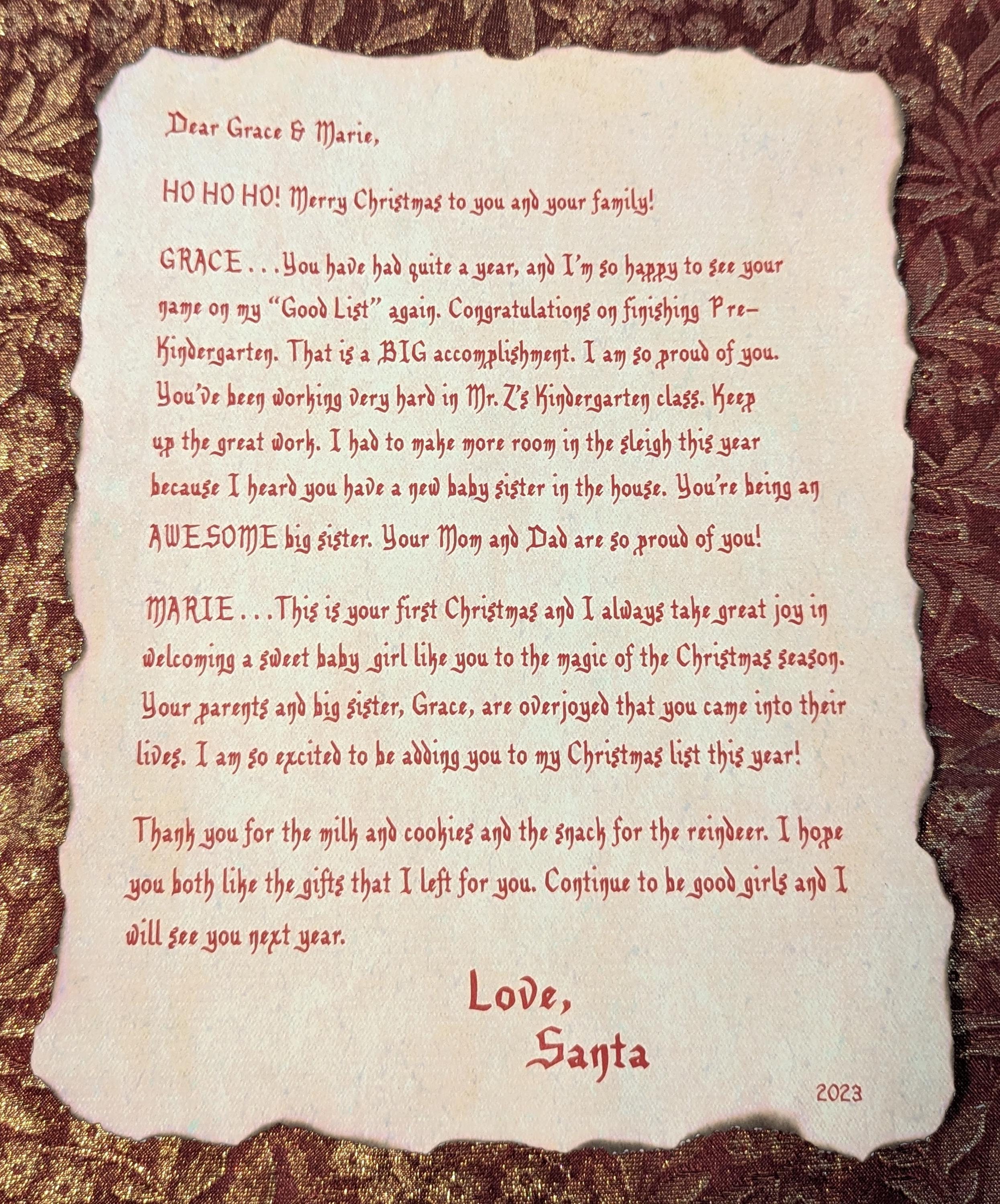 Santa Letter, Personalized Santa Letter, Christmas Morning Santa Letter ...
