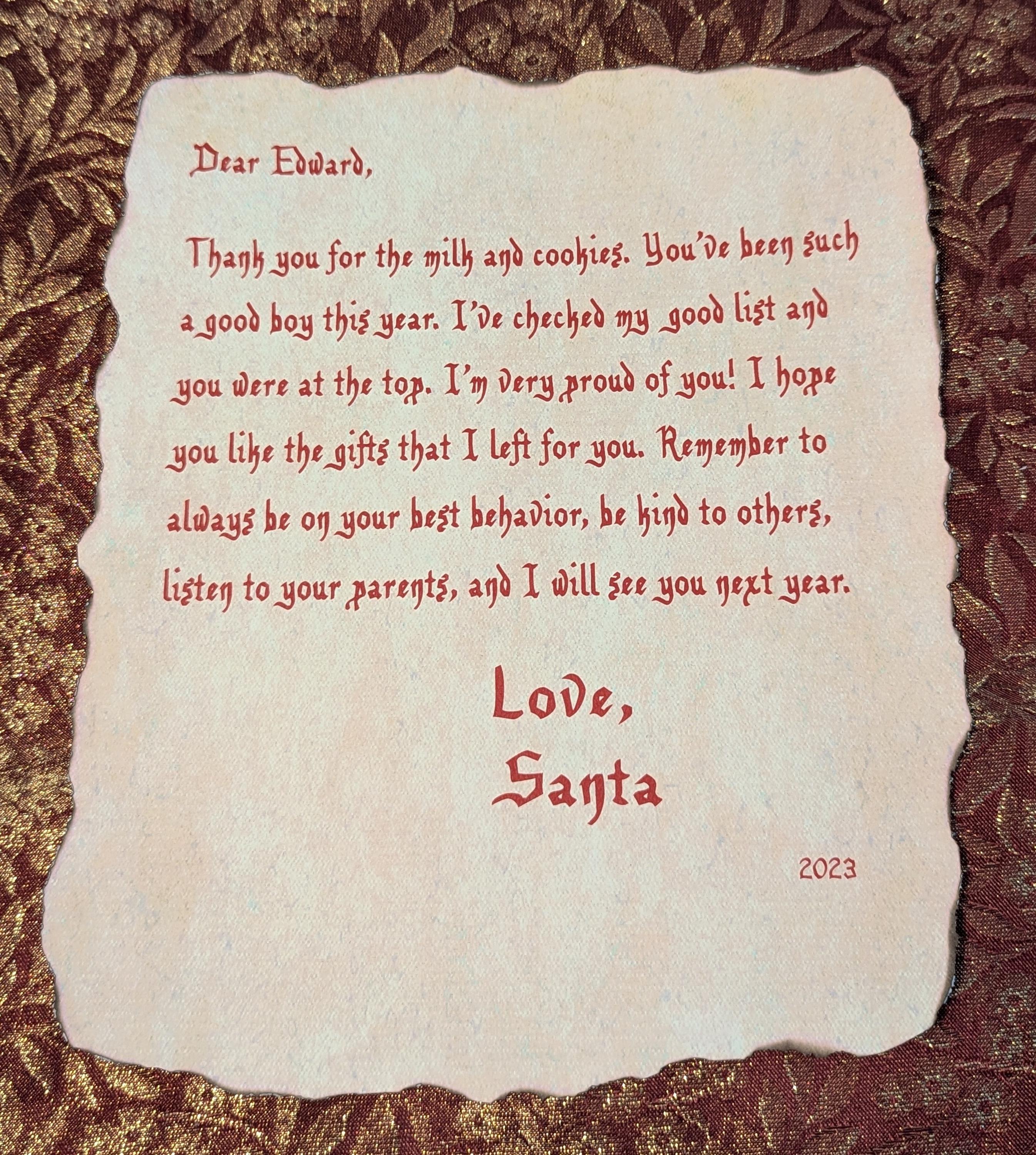Santa Letter, Personalized Santa Letter, Christmas Morning Santa Letter ...