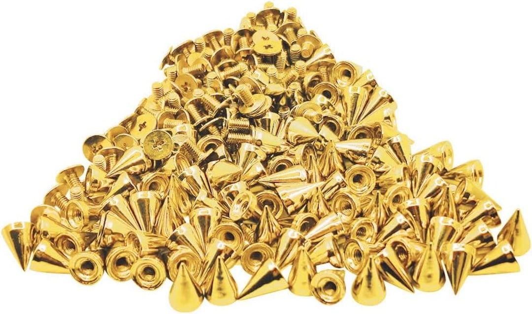 100 Pairs Cone Studs and Spikes, Metal Punk Cone Studs, Cone Punk Studs ...