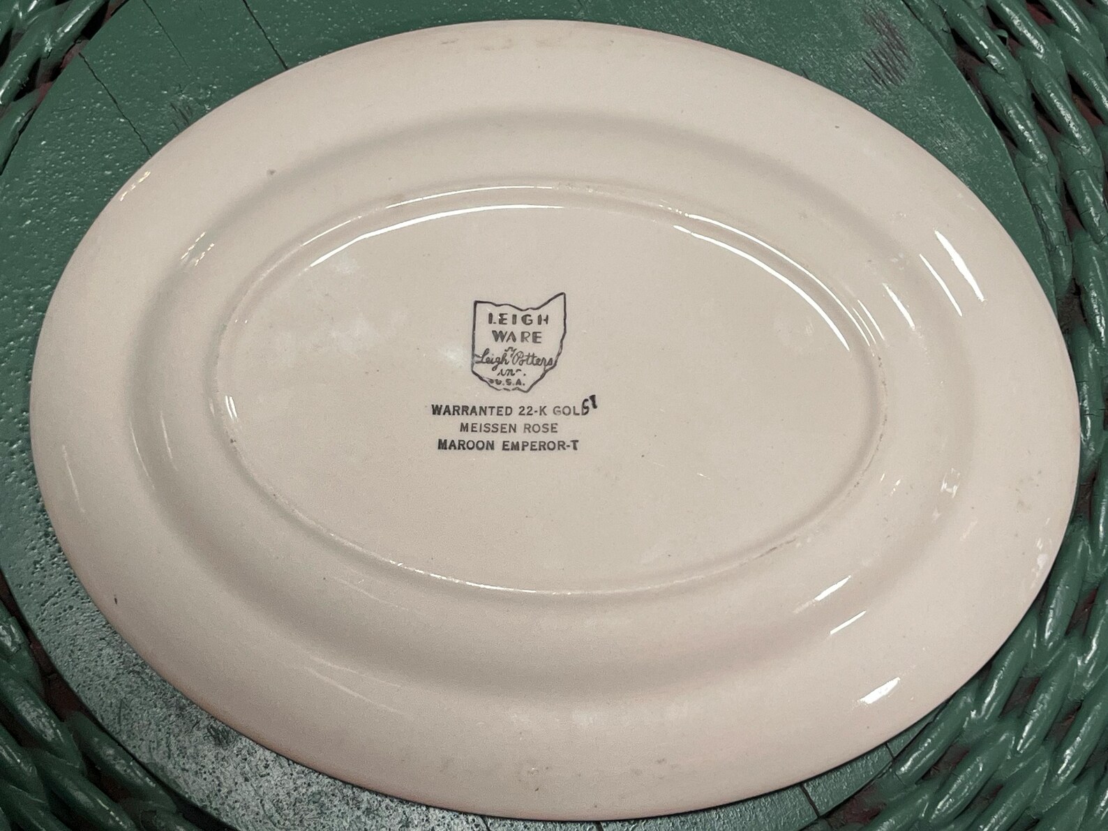 Two Leigh Ware Oval Plates - Etsy