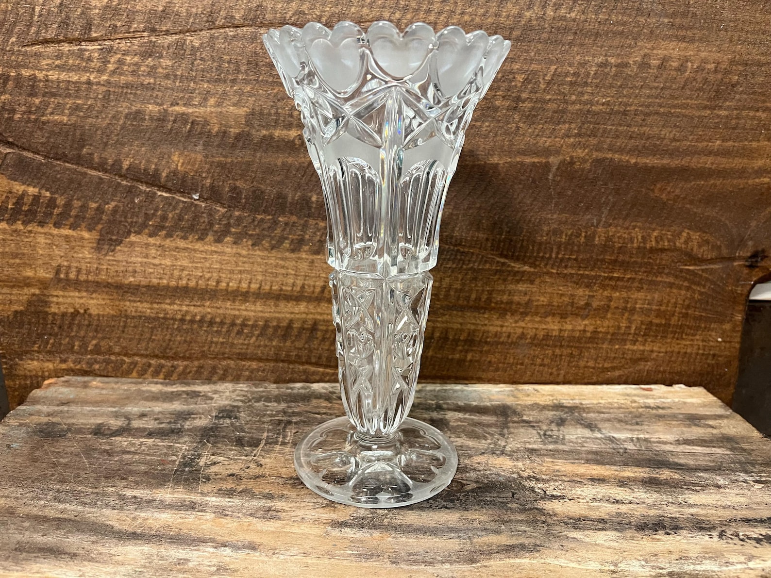 Beautiful 8" Hofbauer Frosted Lead Crystal Vase - Etsy