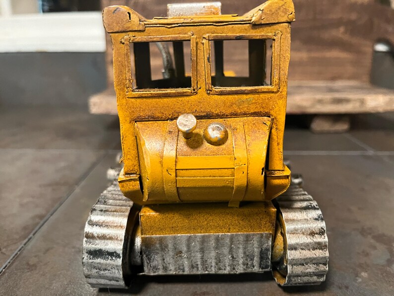 Vintage Desk Model , Yellow Metal Bulldozer. 10 " Long - Etsy
