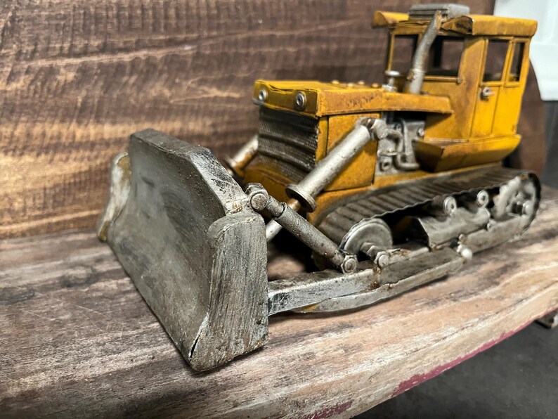 Vintage Desk Model , Yellow Metal Bulldozer. 10 " Long - Etsy