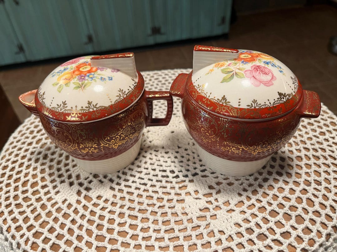 Leigh Ware Warranted 22-k Gold Meissen Rose Maroon Emperor-t Cream and ...