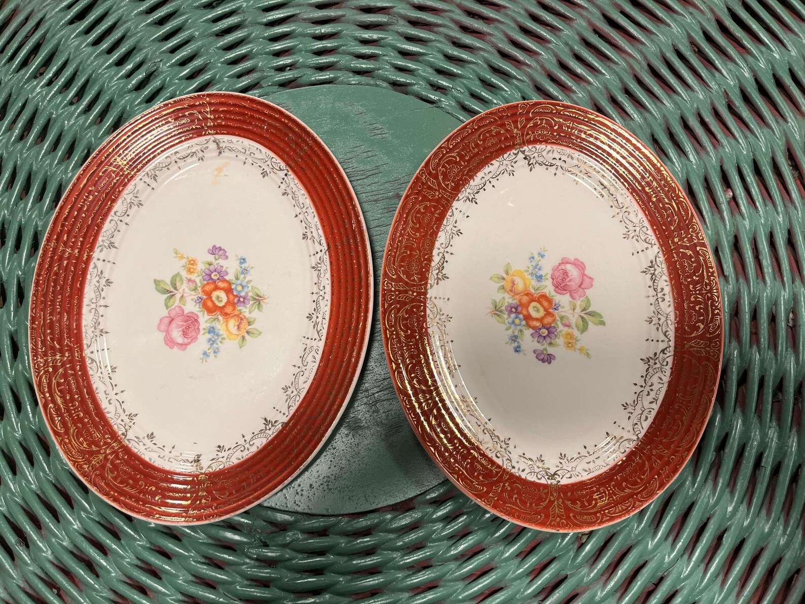 Two Leigh Ware Oval Plates - Etsy