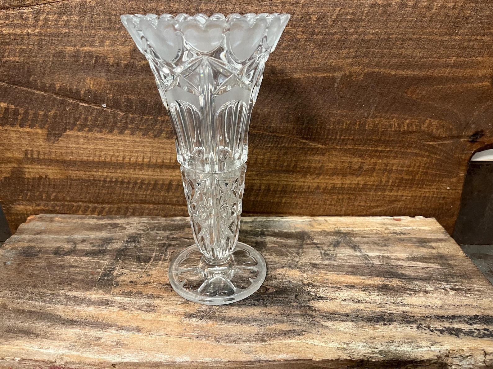 Beautiful 8" Hofbauer Frosted Lead Crystal Vase - Etsy