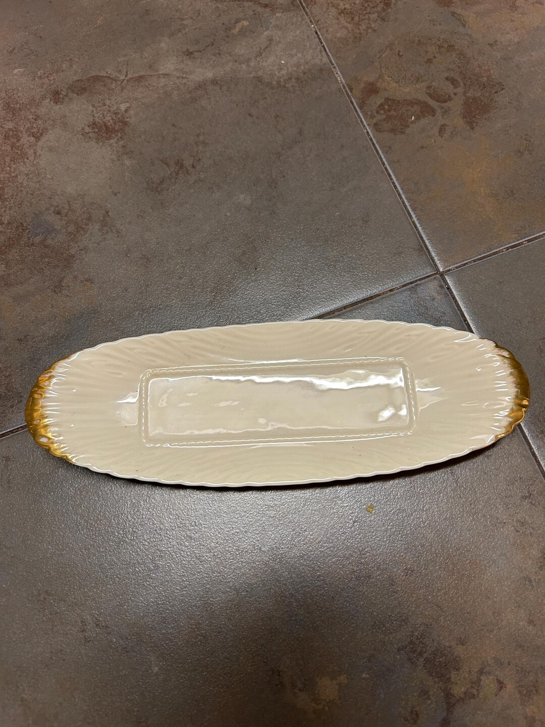Lenox Open Butter Dish, Cream With 24 K. Gold Trim ,9" - Etsy