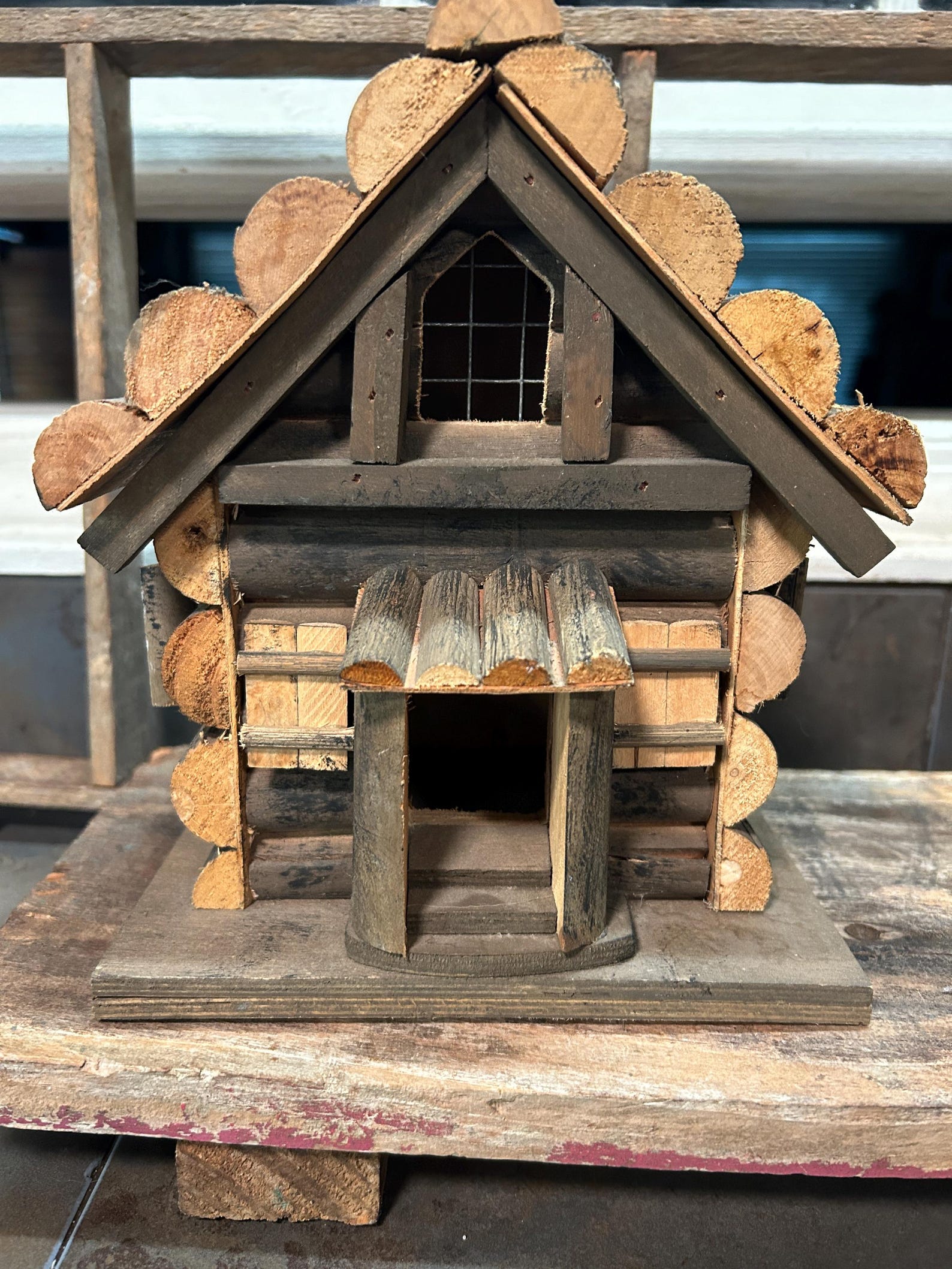 Rustic Country Bird House Made With Sawed Small Tree Limbs. - Etsy