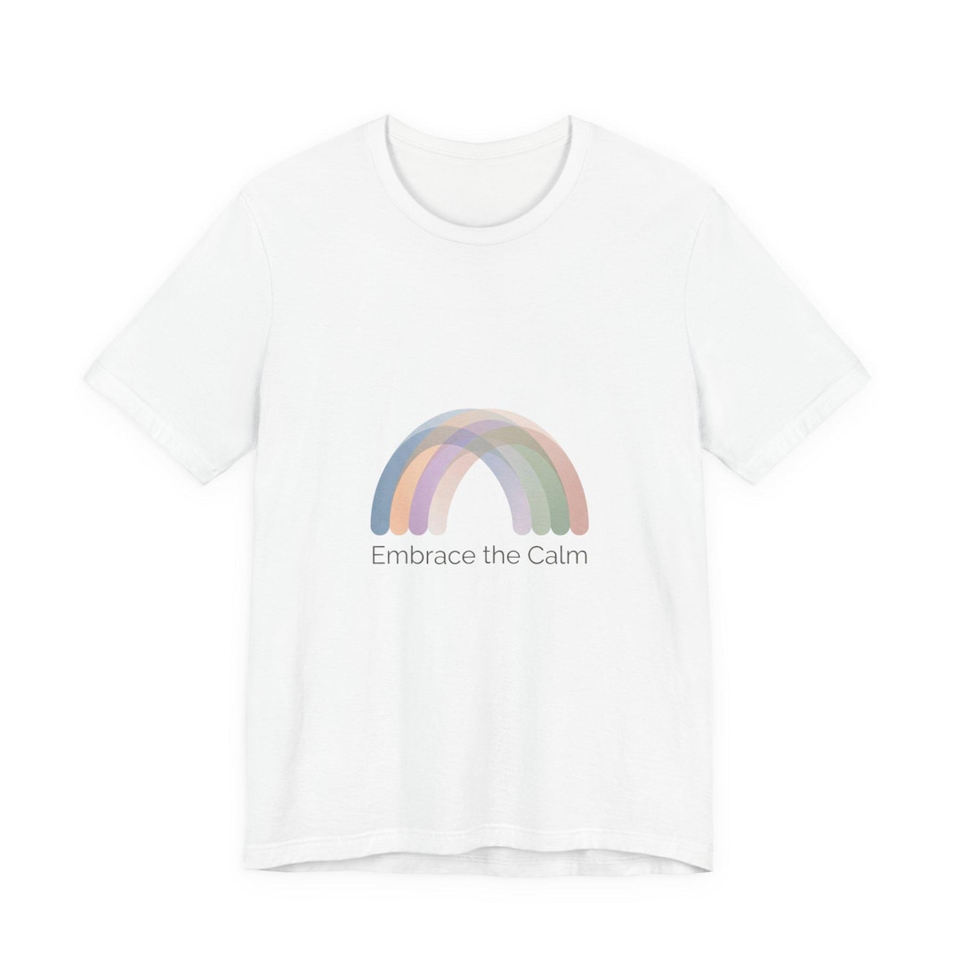 Muted Pastel Rainbow "embrace the Calm" Tee | Pastel Rainbow Shirt ...