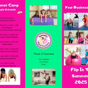 Summer Camp/summer Class Brochure Template - Editable Digital Download ...