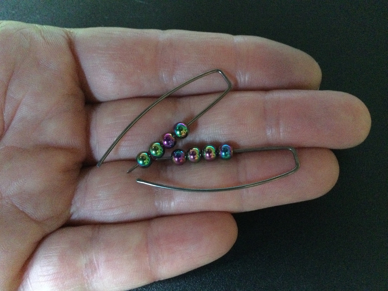 Rainbow Hematite Earrings In Hypoallergenic Niobium Canadian Etsy