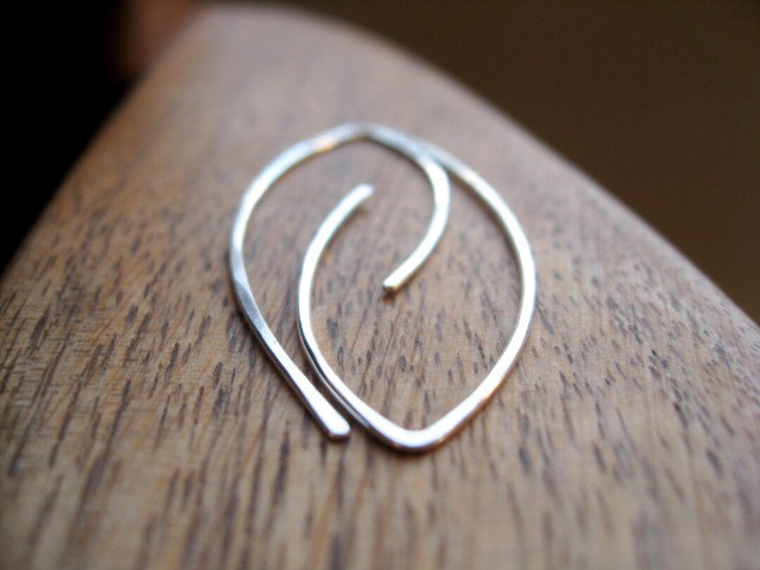 Sterling Silver Threader Earrings. Simple Jewelry. Open Hoops. Modern ...