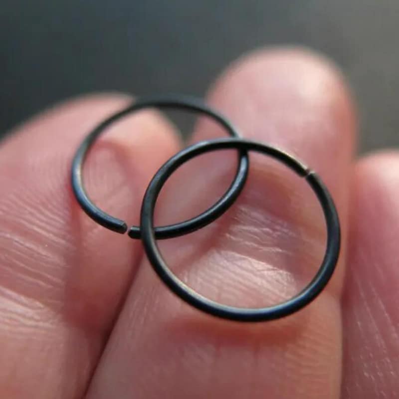 Black Hoop Earrings - Etsy