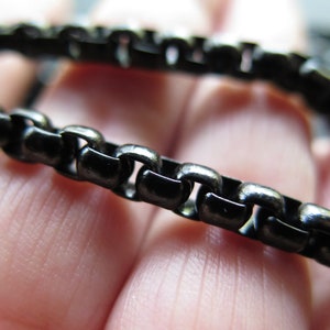 Black Box Chain Necklace. Black Steel Jewelry. Made in Canada. - Etsy