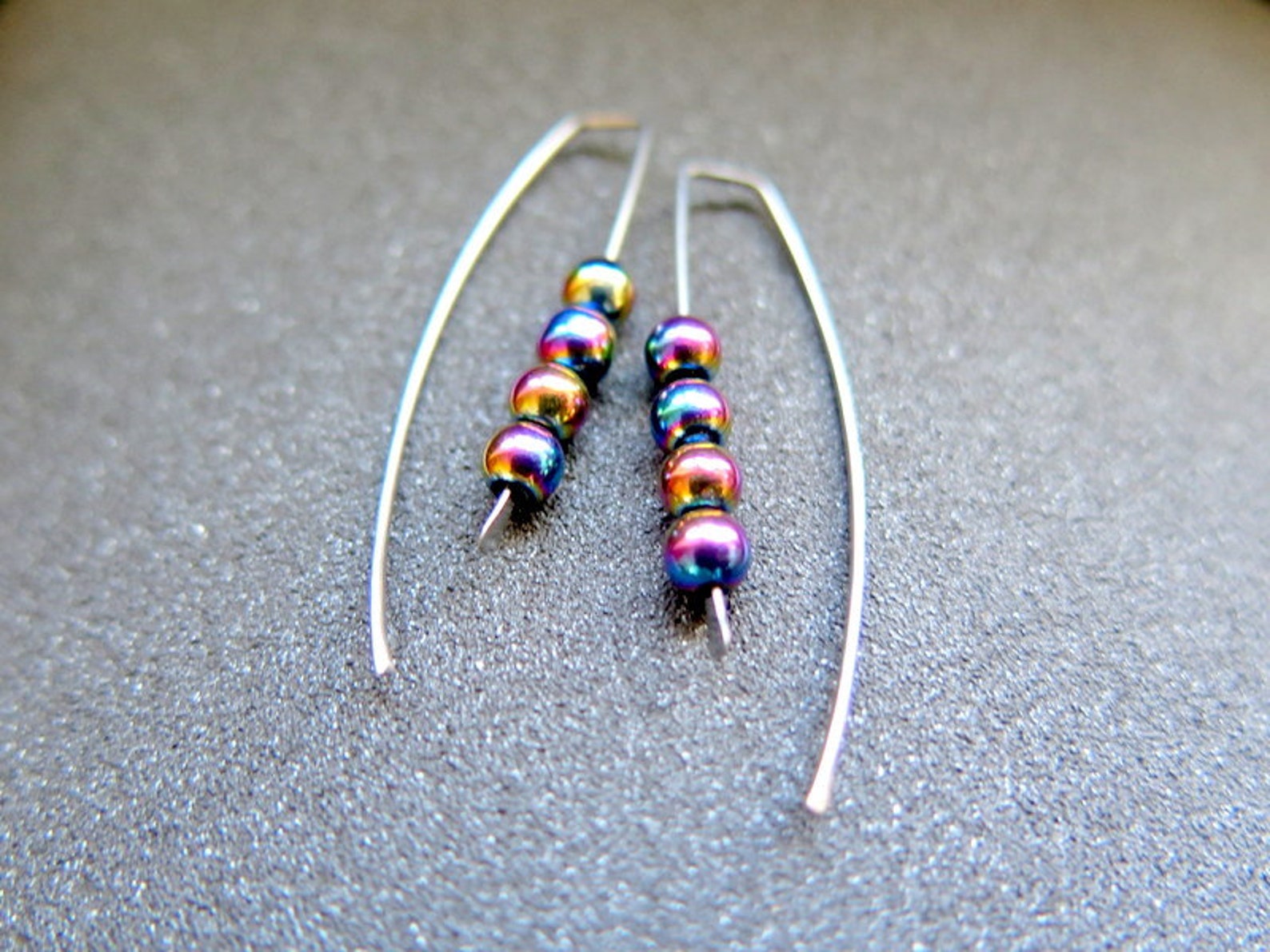 Rainbow Hematite Earrings In Hypoallergenic Niobium Canadian Etsy