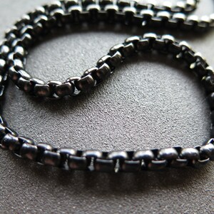 Black Box Chain Necklace. Black Steel Jewelry. Made in Canada. - Etsy