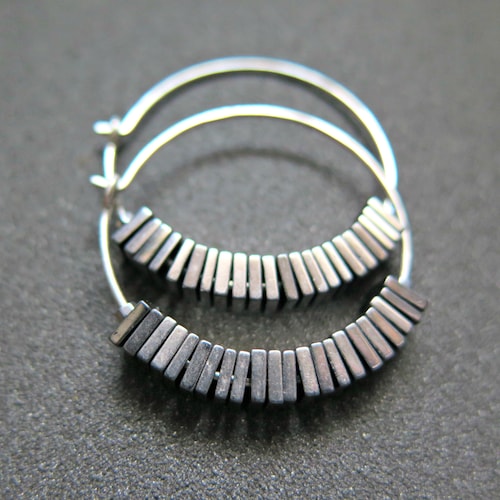 Sterling Silver Hoops 1/2 Inch Hoops Oxidized Silver Very | Etsy