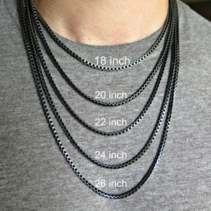 Black Box Chain Necklace. Black Steel Jewelry. Made in Canada. - Etsy