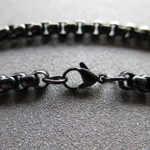 Black Box Chain Necklace. Black Steel Jewelry. Made in Canada. - Etsy