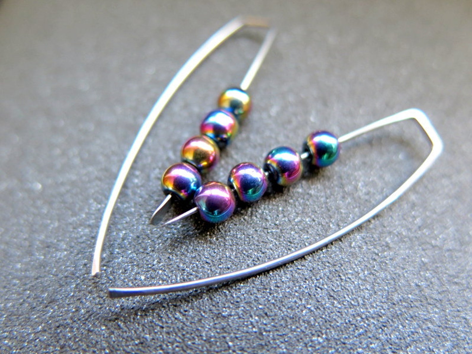 Rainbow Hematite Earrings In Hypoallergenic Niobium Canadian Etsy