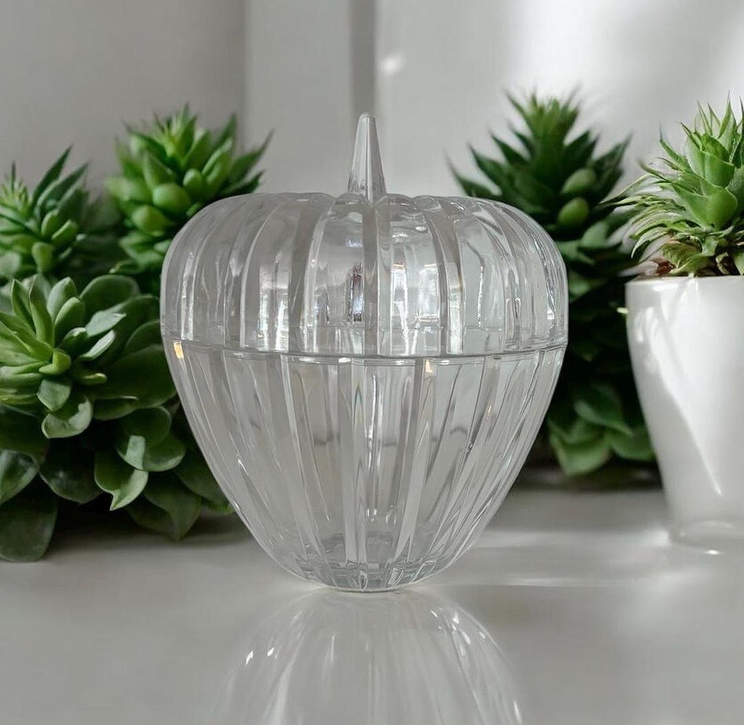 Vintage Crystal Apple Shaped Candy/nut Dish - Etsy