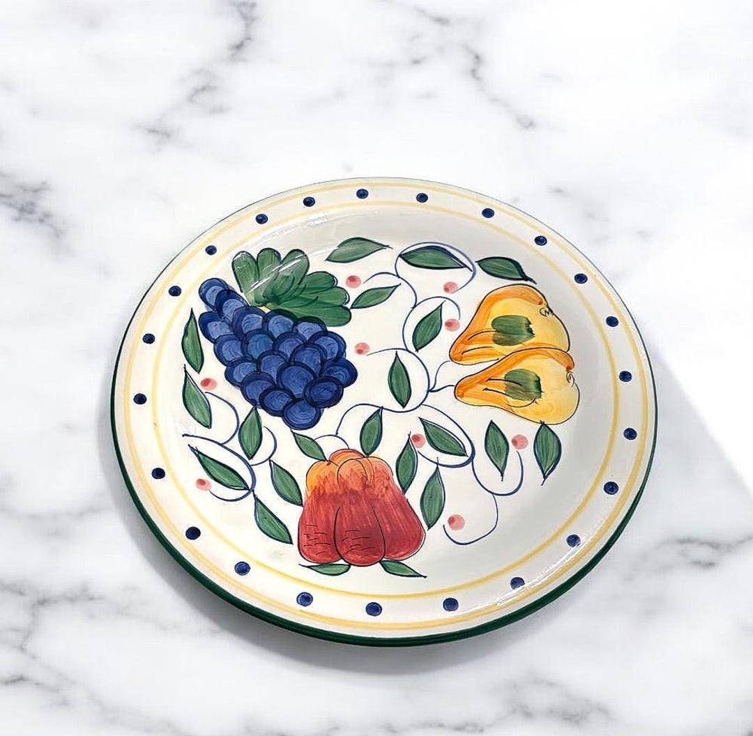Bella Casa by Ganz 10" Plate With Fruit Design - Etsy