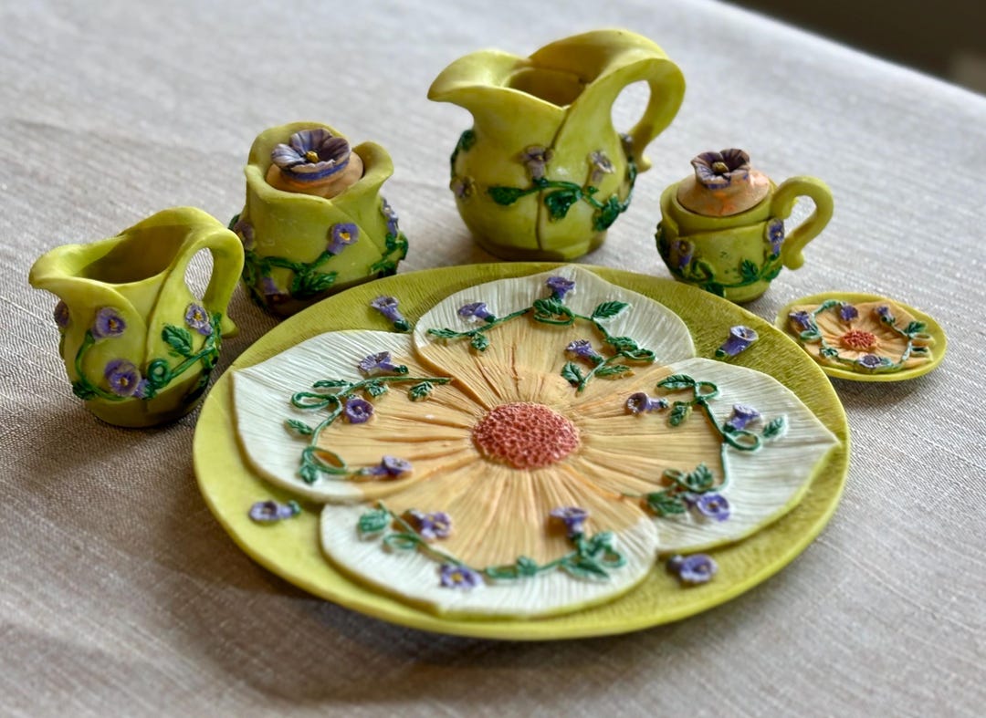 Vintage 8-piece Miniature Tea Set, Polyresin, Original Box - Etsy