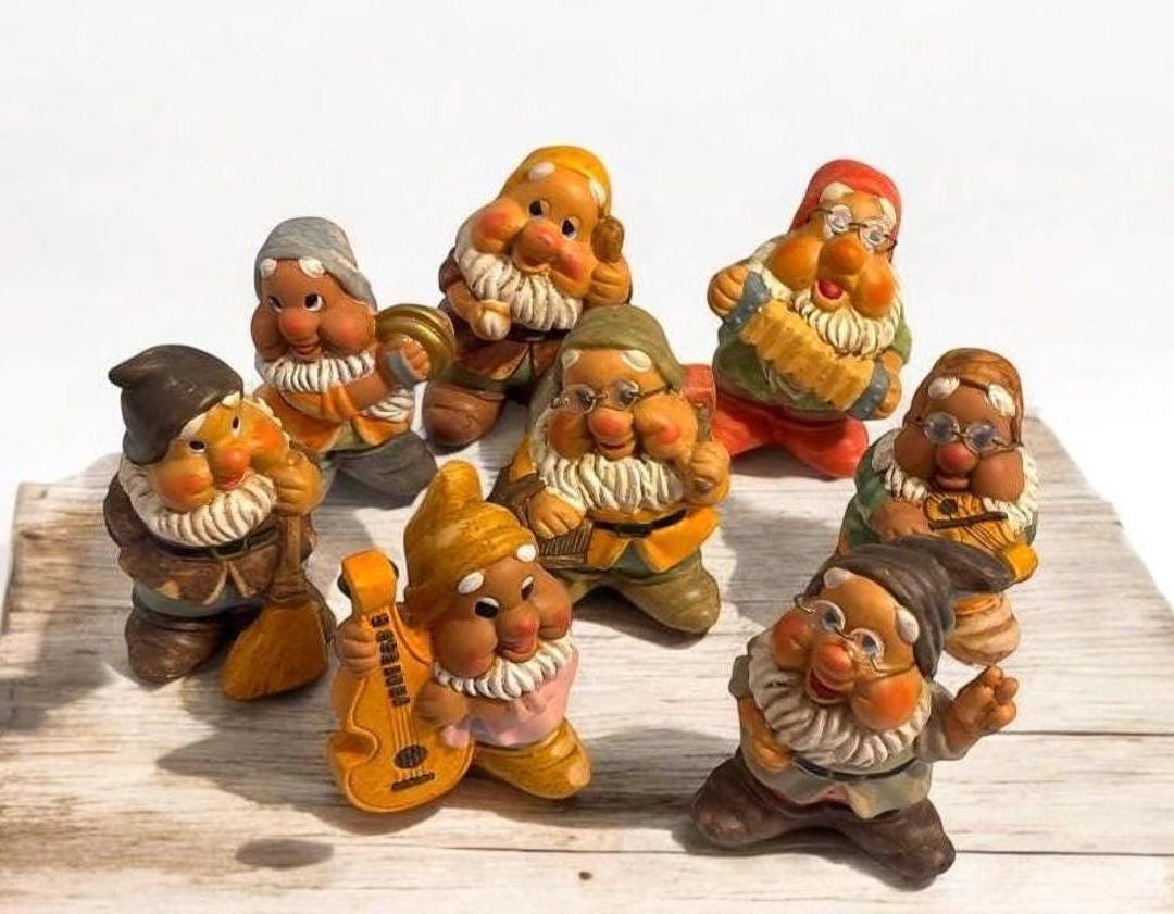 Vintage Ceramic Snow White Dwarf Money Coin Banks, Set of (8) - Etsy