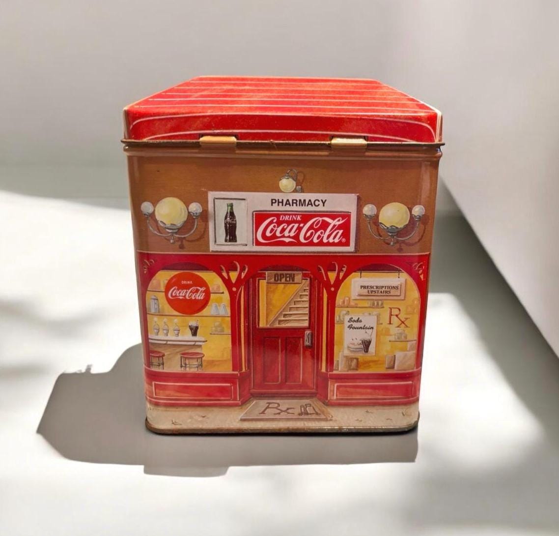 Vintage Metal Coca-cola Pharmacy Money Coin Bank With Lock & Key - Etsy