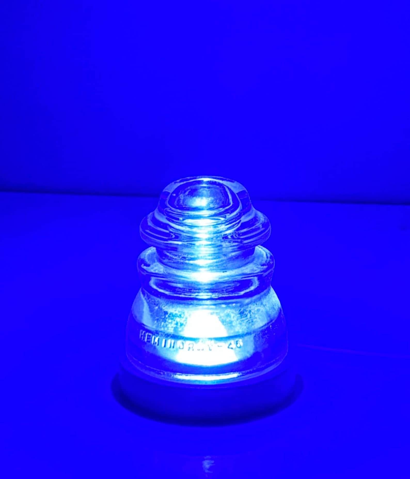 Vintage Glass Insulator With LED Lighted Base and Remote, Available ...