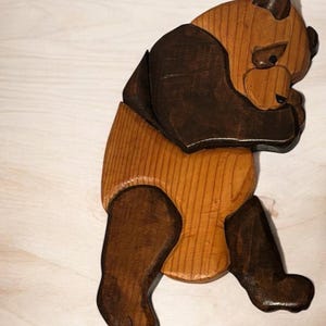 Hand Crafted Intarsia Panda Bear - Etsy