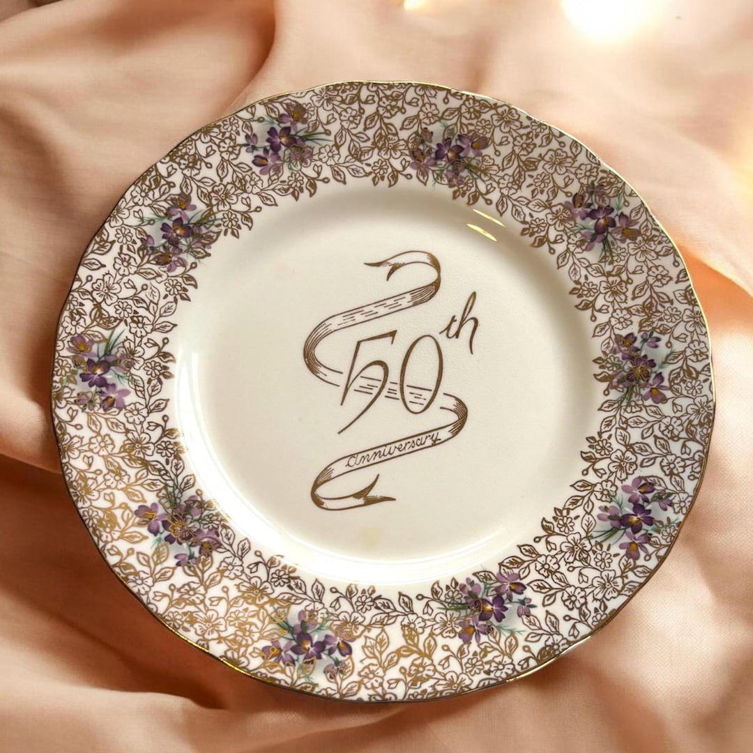 Vintage Elizabethan 50th Anniversary Celebration Collector Plate 8 1/4 ...