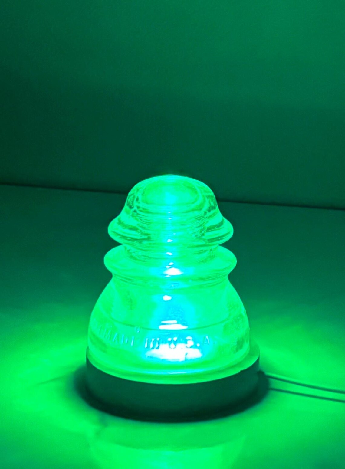 Vintage Glass Insulator With LED Lighted Base and Remote, Available ...